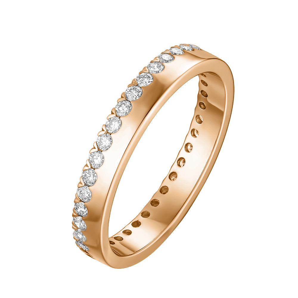 Red gold ring with diamonds. Vendor code: 110786120101. Buy a ring ...