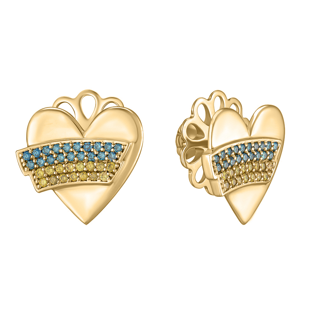 Yellow gold mono earring with diamonds. Vendor code: 269013220301. Buy ...